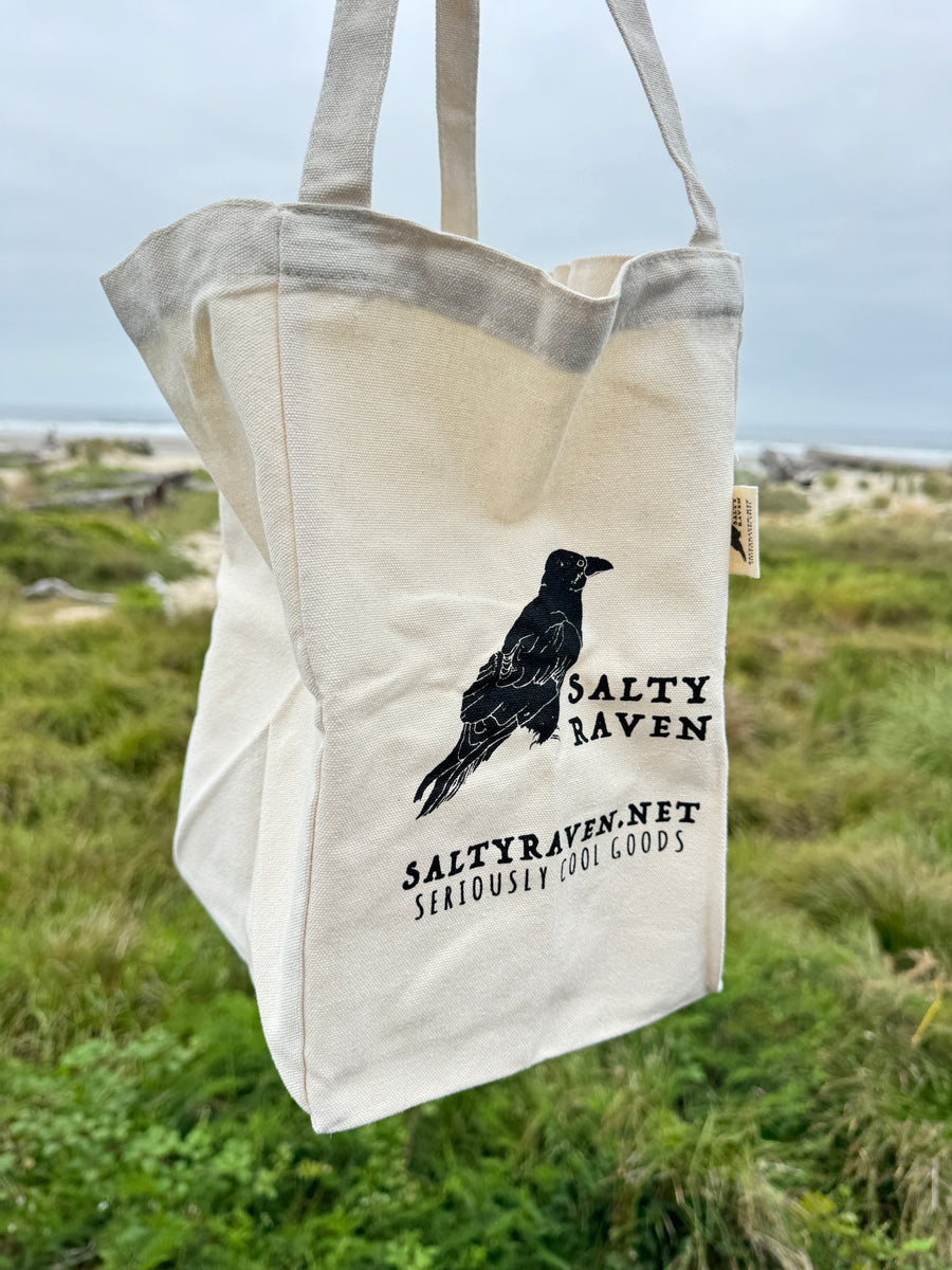 Salty Raven Canvas Tote Bag