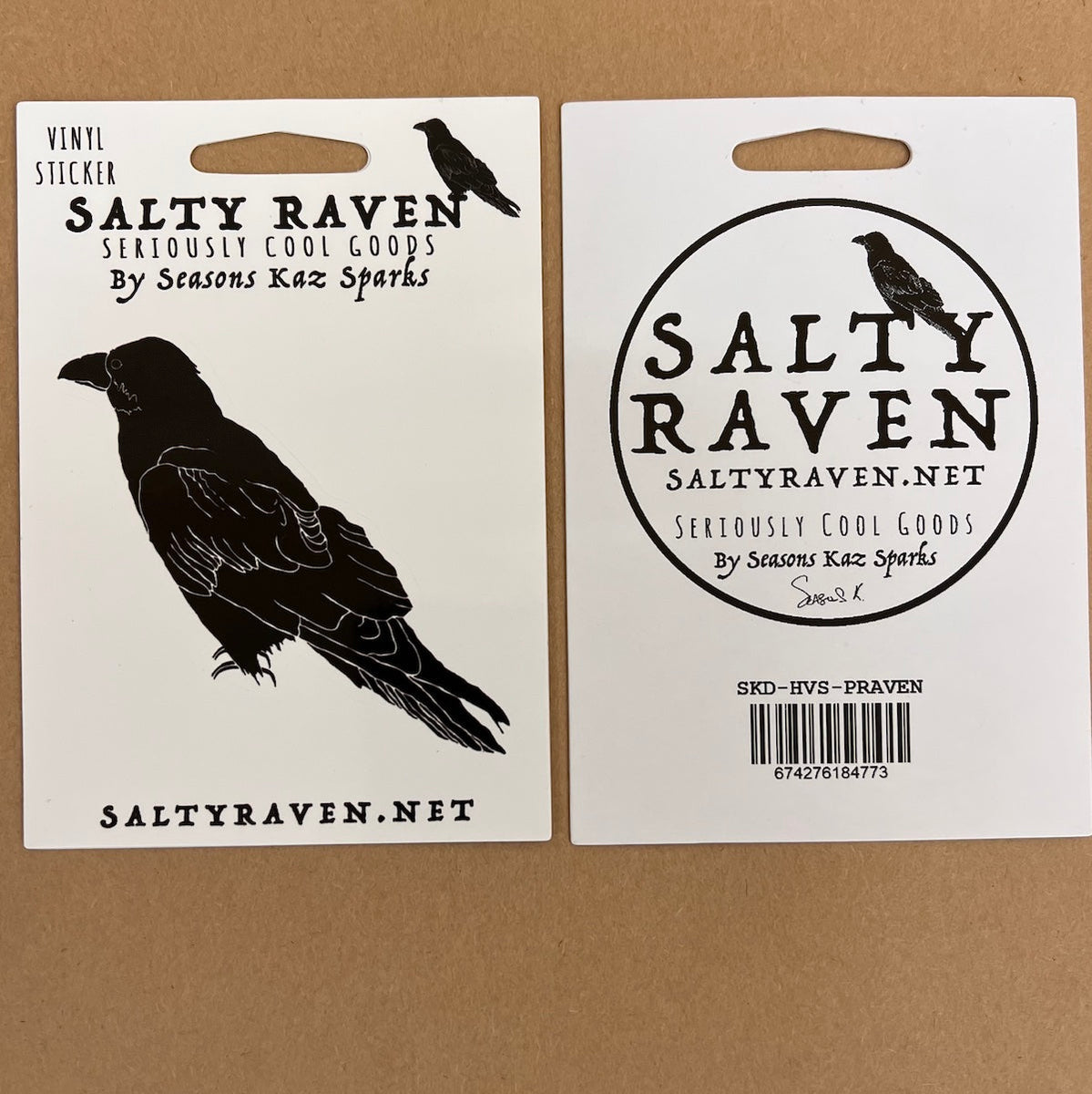 Perched Raven HVS Vinyl Peel Away Sticker – Salty Raven