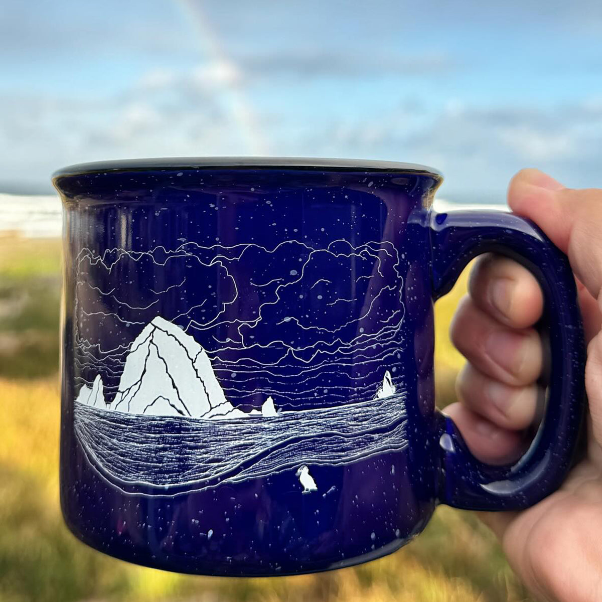 Haystack Humpback Cobalt Blue 15oz Ceramic Campfire Mug – Salty Raven