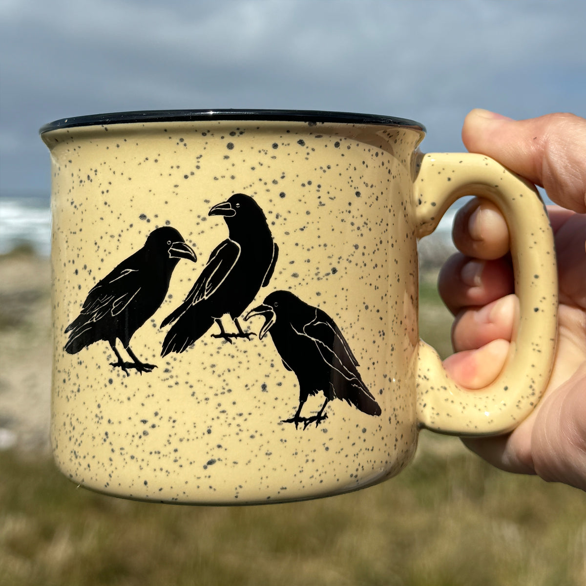 Raven's Chat Sand 15oz Ceramic Campfire Mug – Salty Raven