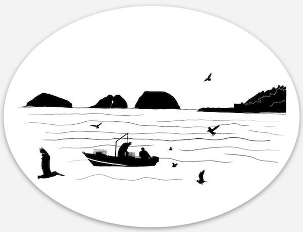 Bay Bounty Oval Clear Vinyl Sticker – Salty Raven