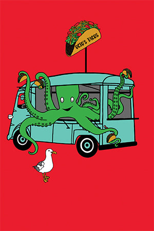 Octo's Tacos T-Shirt - Unisex Heather Red – Salty Raven